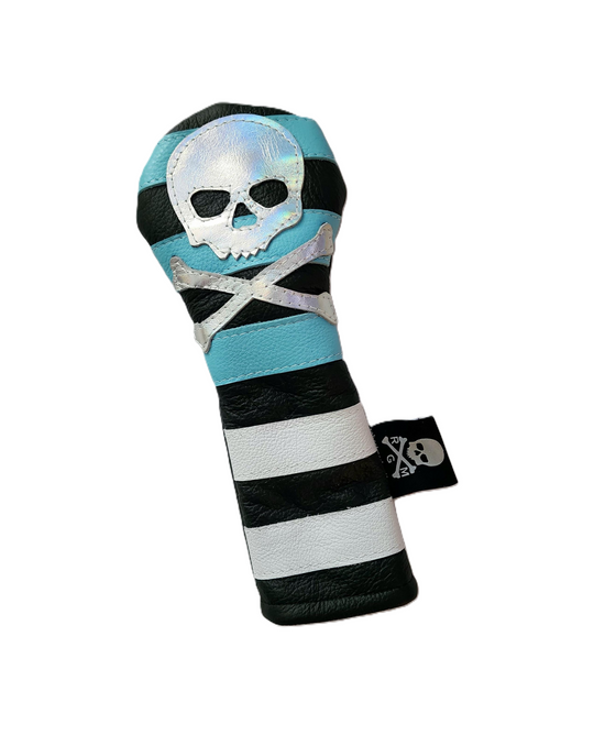 NEW! The Lt. Blue, White & Metallic Skull & bones Rugby Stripe Fairway ...